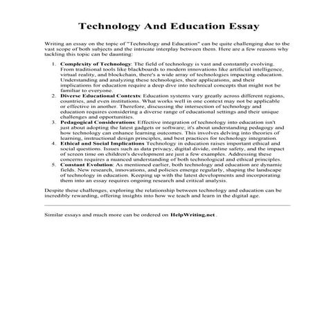 Technology And Education Essay.pdf
