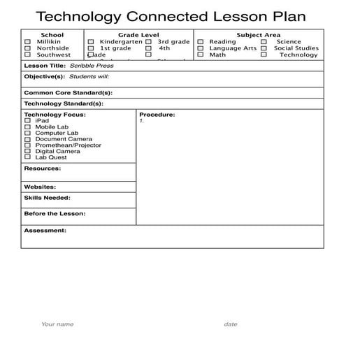 Technology connected lesson plan | PDF