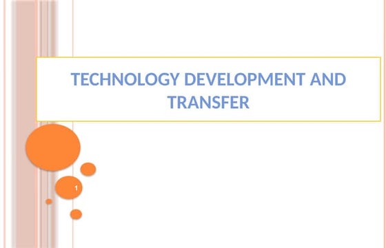 Technology transfer from R&D to production | PPTX