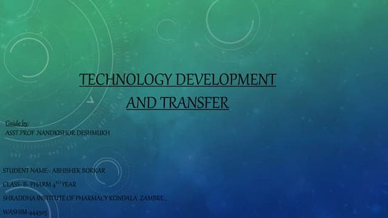 Documentation of technology Transfer .pptx