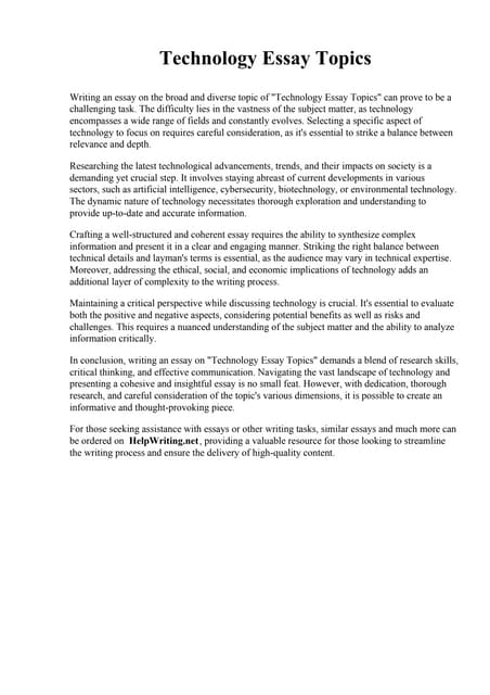 Essay On Computer Technology.pdf | Technology & Computing