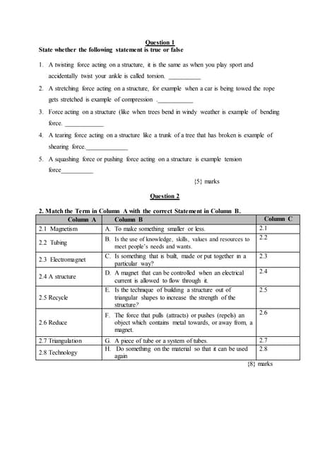 Grade 7 structures | PPT