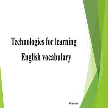 Technology for learning vocabulary | PPT
