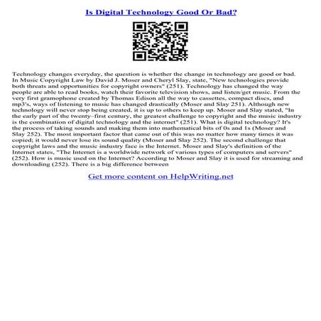 Technology Good Or Bad Essay | PDF