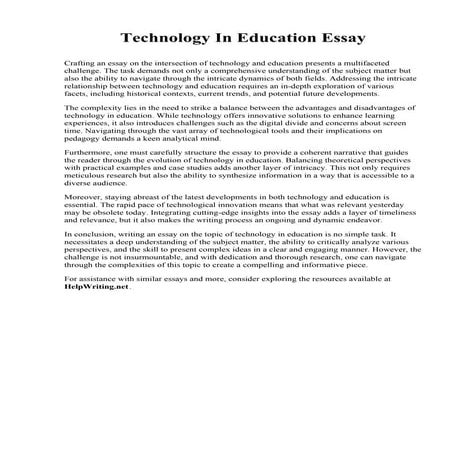 Technology In Education Essay.pdf