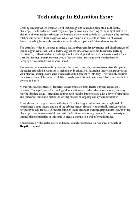 Technology In The Classroom Essay.pdf