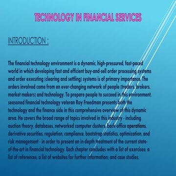 Technology in financial services | PPTX