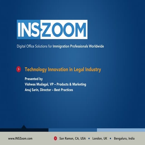 INSZoom - Technology Innovation in Legal Industry | PPT