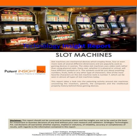 Technology Insight Report Slot Machines | PDF