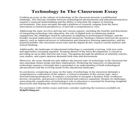 Technology In The Classroom Essay.pdf