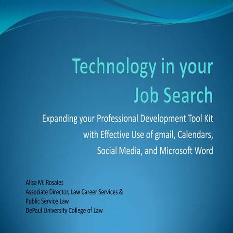 Technology In Your Job Search | PDF