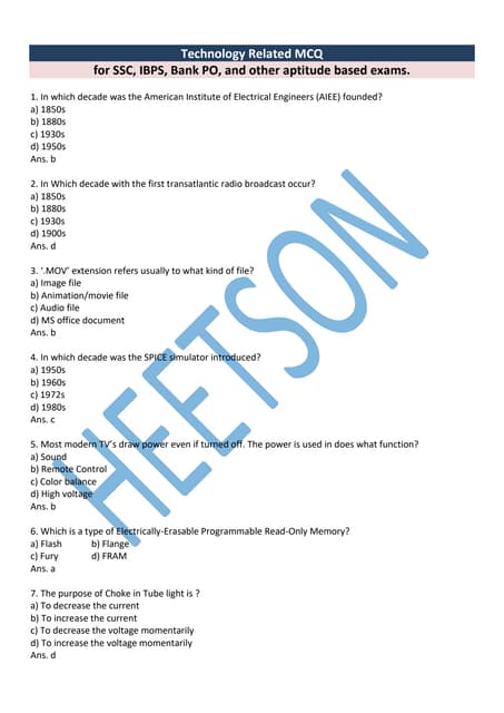 CD Important Questions (Compact Disk MCQ) | PDF