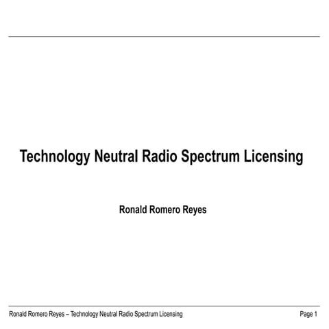 Technology neutral spectrum licensing | PPT