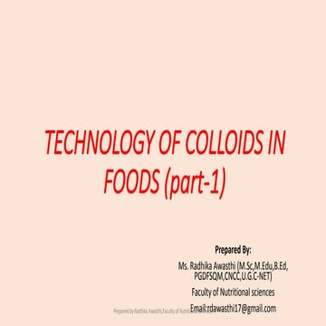 Technology of colloids in foods (part 1) | PPTX
