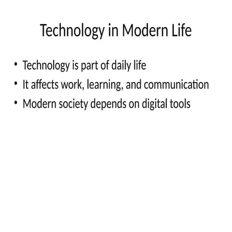 Technology Presentation: Overview of Modern Digital Innovations | PPTX