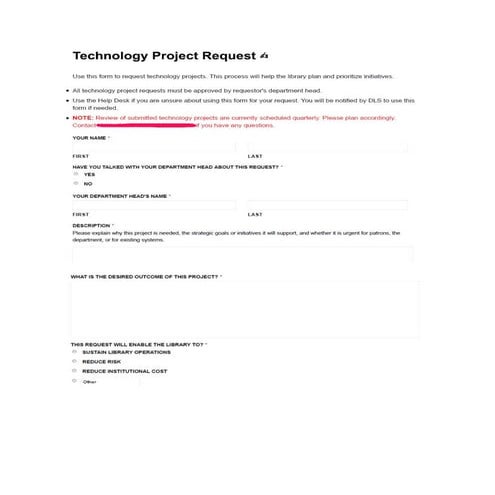 Technology project request form | PDF