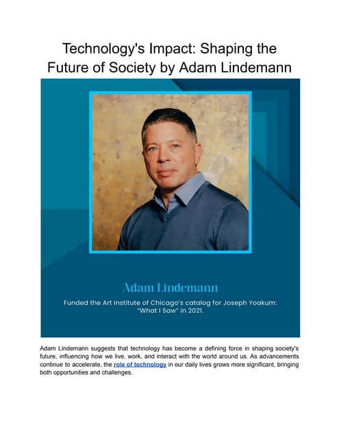 The Role of Technology in our Modern Life | PDF