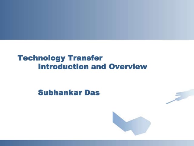 Technology transfer plan & exhibit | PPTX