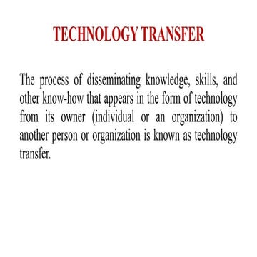 TECHNOLOGY TRANSFER.pptx | Agriculture | Industries