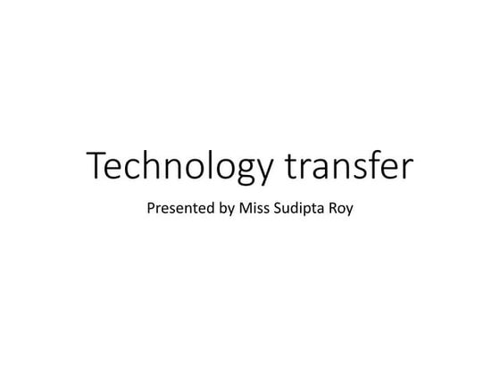 Technology transfer | PPT