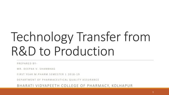 Documentation of technology Transfer .pptx