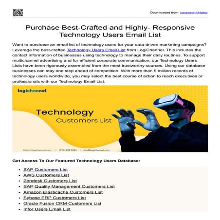 Technology Users Email List | Technology Users List | PDF