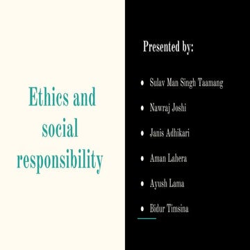 Presentation on Ethics and Social responsibilities | PPTX