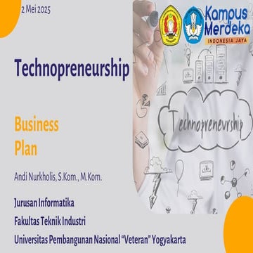 Technopreneurship - 6 Business Plan | PDF