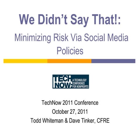Minimizing Risk Via Social Media Policies | PPTX | Social Networking ...