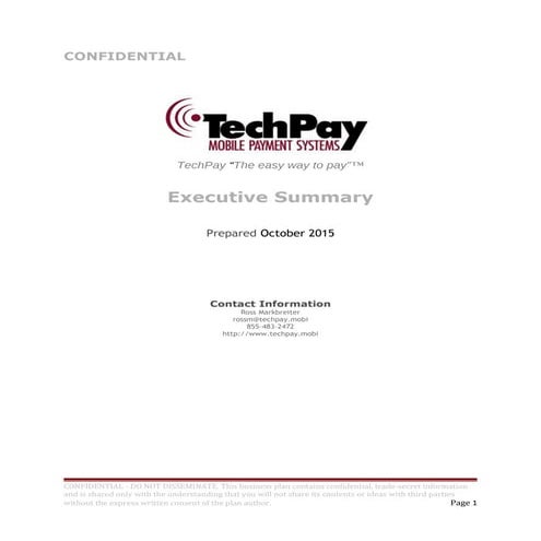 TechPay Executive Summary 10 27-2015 | DOC