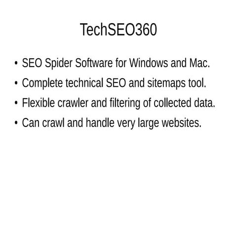 Technical SEO With TechSEO360 - English Presentation | PPT
