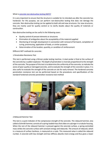 semi destructive tests on concrete _Imran_bk | PDF