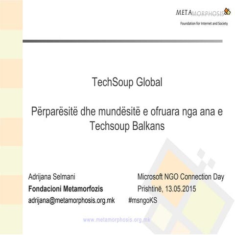 Techsoup balkans dhe global | PPT