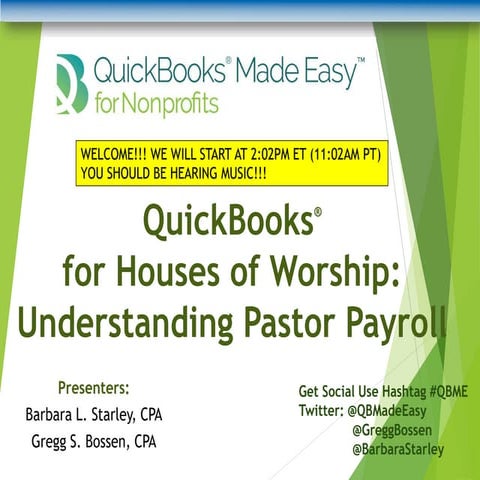 QuickBooks for Houses of Worship: Understanding Pastor Payroll August ...