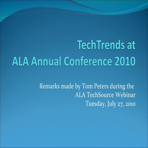 Tom Peters--TechTrends Slides | PPT