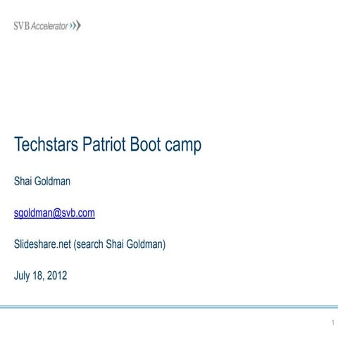 Techstars Patriot Boot Camp Fundraising Preso | PPTX