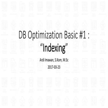 Database Optimization Basic 1 Index Ppt 