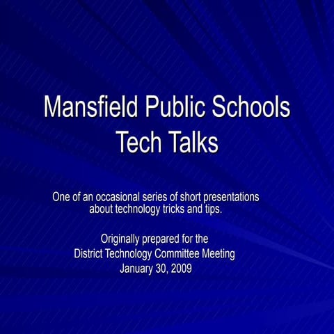 Techtalk30jan09 | PPT