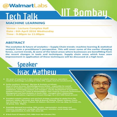 Tech Talk at IIT Bombay on Machine Learning | PDF