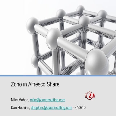 Zoho - Alfresco Share Integration | PPT