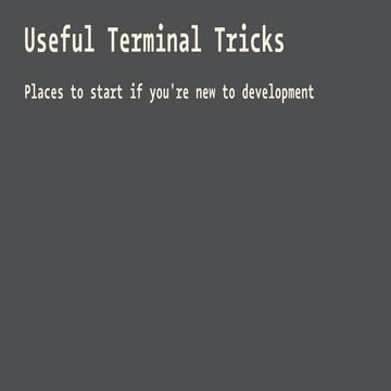 Getting started with the Terminal | PDF