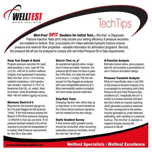 TechTips-Mini-Frac-DFIT. Mini-frac’ or Diagnostic Fracture Injection ...