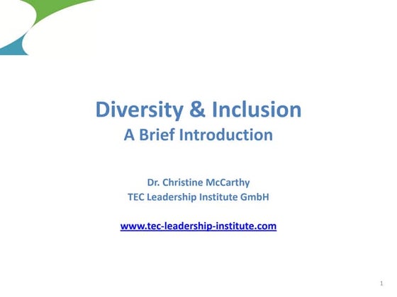 Diversity & Inclusion in the Workplace | PPTX | Human Resources | Business