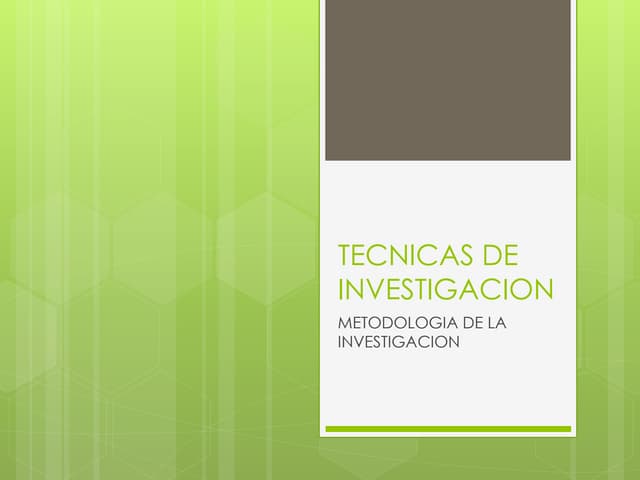 Tecnicas De Investigacion Ppt