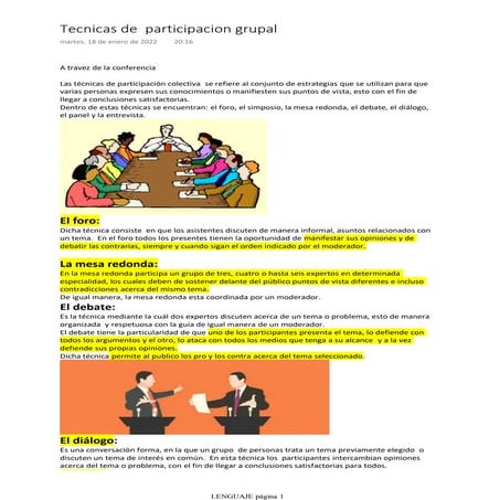Tecnicas de participacion grupal | PDF