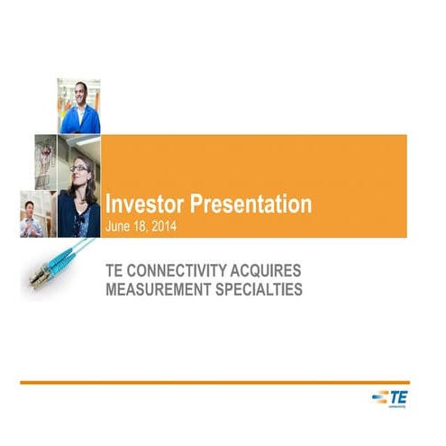 Te connectivity to acquire measurement specialties presentation | PDF