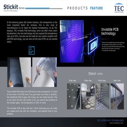 New TEC stickit Clear film led screen window glass media solution | PPT