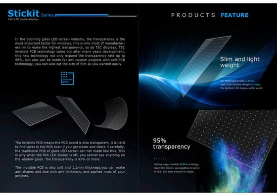 New TEC stickit Clear film led screen window glass media solution | PPT