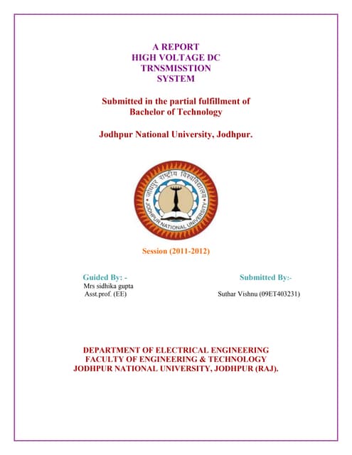 HIGH VOLTAGE DISTRIBUTION SYSTEM(HVDS). | PDF