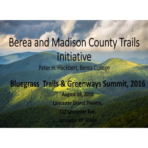 Berea and Madison County Trails Initiative | PPT